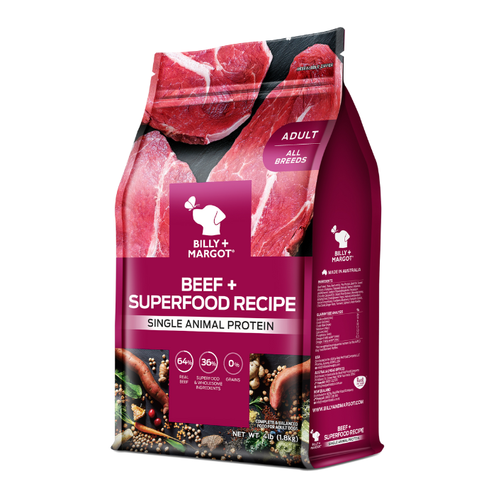 Billy + Margot Beef + Superfood Recipe Single Animal Protein Adult Dry